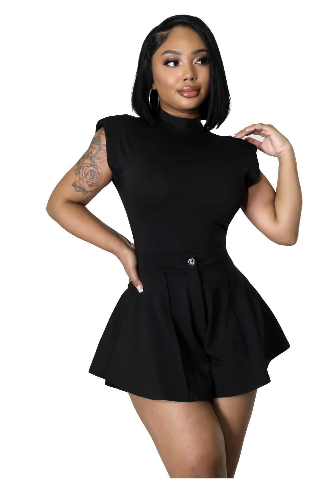 2 Piece Set : Bodysuit & Short Shorts - The House of Stylez Boutique