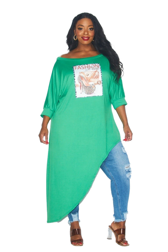 Curvy Asymmetrical Tunic Top – The House of Stylez