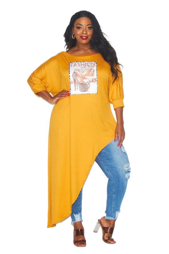 Curvy Asymmetrical Tunic Top – The House of Stylez