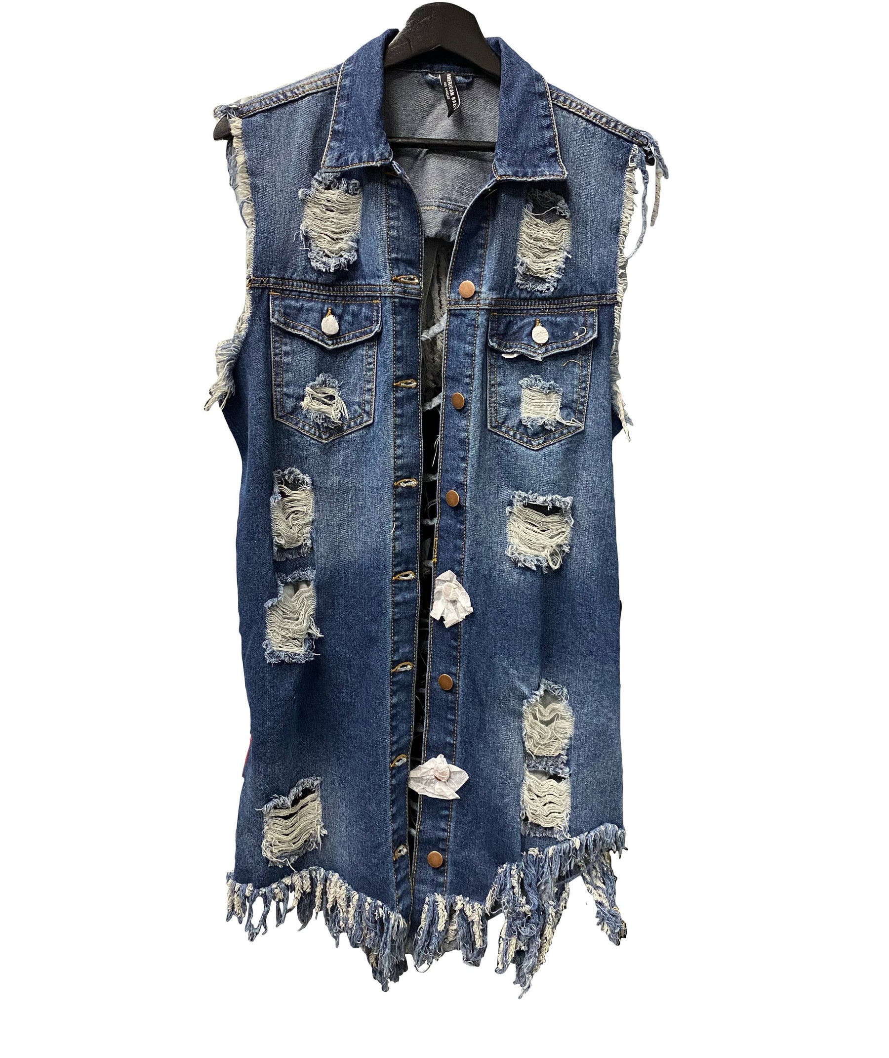 Long Distressed Denim Vest – The House of Stylez